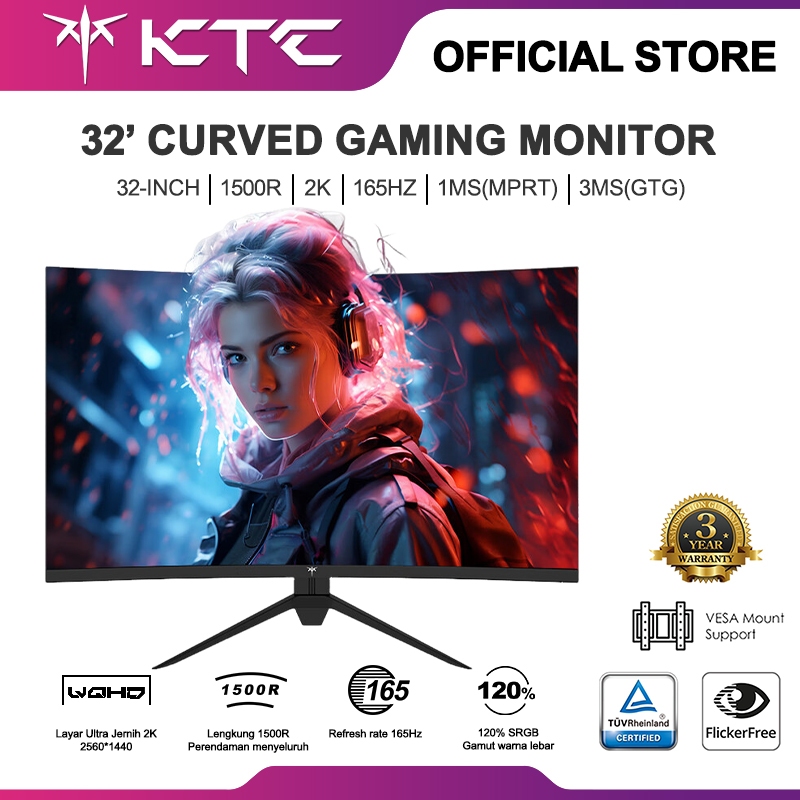 Jual Monitor gamingKTC 32 inci resolusi 2560X1440 120% RGB overclock ...