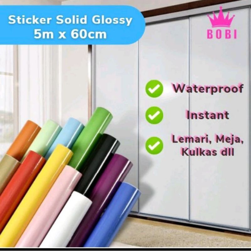 Jual wallpaper kabinet - wall stickers solid polos 5Mx60CM wallpaper ...