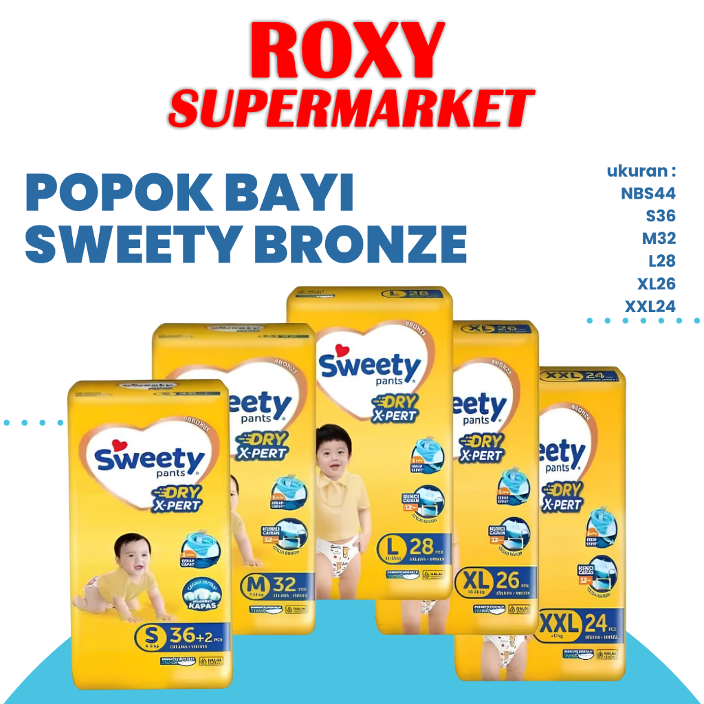Jual Sweety Bronze - Popok Bayi Ukuran NBS44/M34/L30/XL26/XXL24 ...