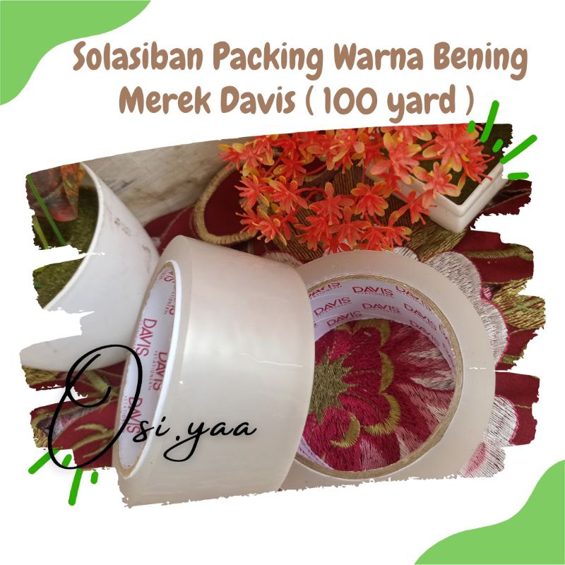 Jual Solasiban Packing Bening Merek Davis #100 yard | Shopee Indonesia