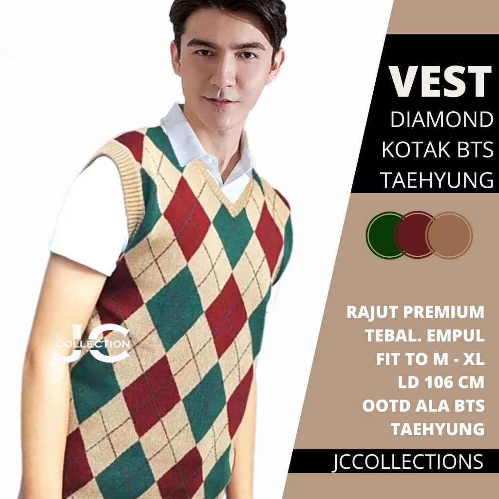 Jual Vest Rajut Premium Sido Import / Knit Vest Vneck Rompi Rajut ...