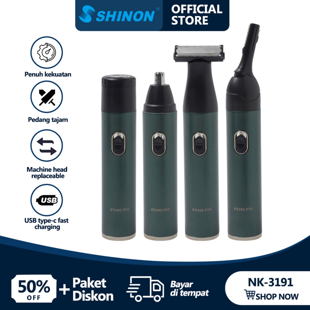 Jual Nikai N-3191 Set Mesin Cukur Pria Set Man Grooming Alat Cukur ...