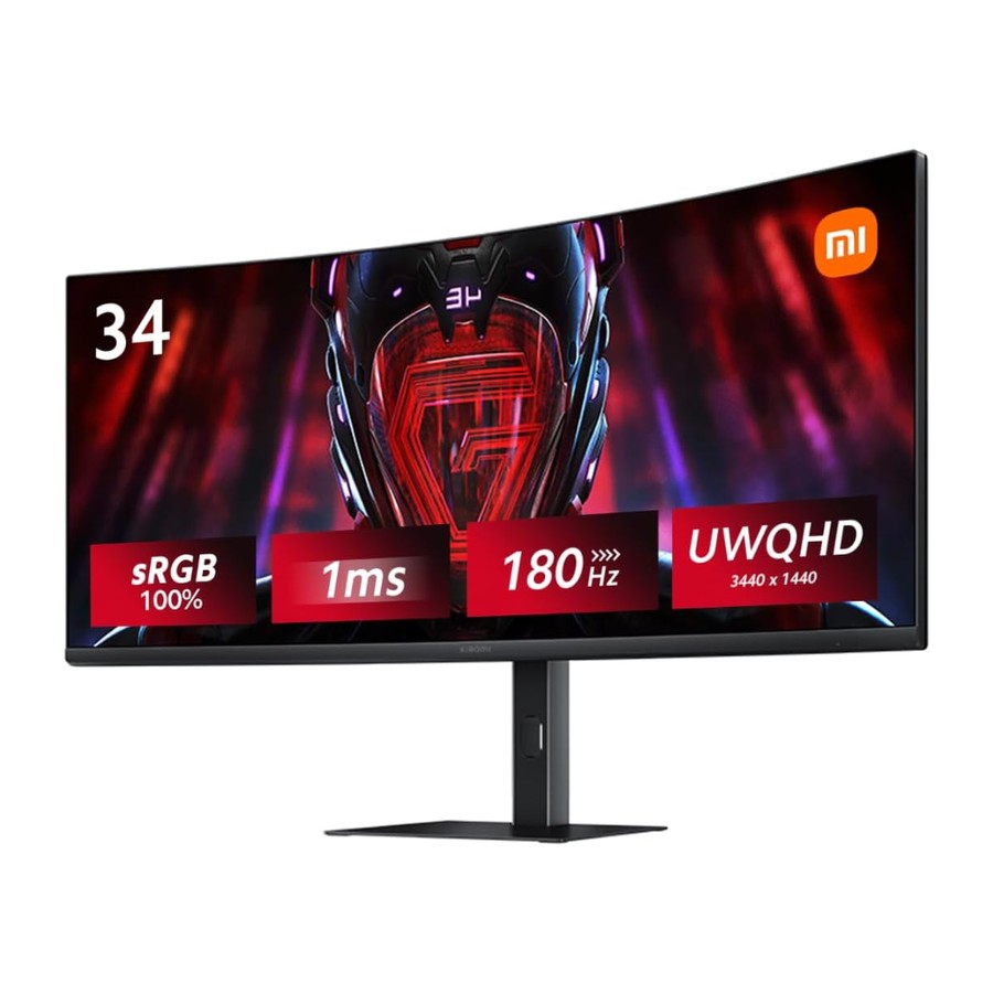 Jual Monitor Ultrawide LED Xiaomi G34WQi 34" 3440x1440 WQHD 180hz 1ms HDMI DP Curved 1500R ...