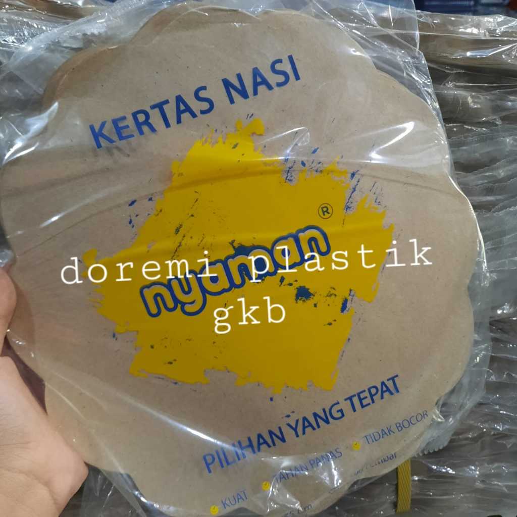Jual Kertas Minyak nyaman Coklat Bulat Bunga 100 Lembar / Kertas Nasi ...