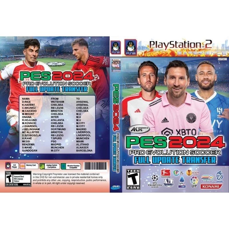 Jual KASET PS2 ORIGINAL MURAH GAME PES 2024 UPDATE FULL TRANSFER PEMAIN ...