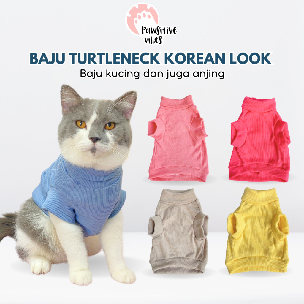 Jual Baju Kucing dan Baju Anjing Turtleneck - Turtleneck for dogs cats ...