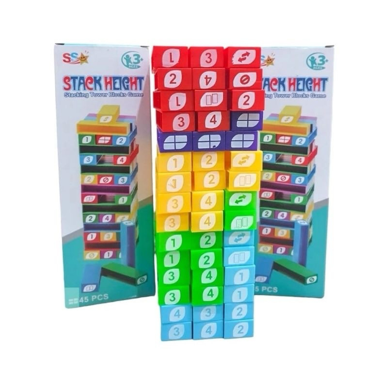Jual NEW MAINAN ANAK BALOK SUSUN KEMASAN BOX KECIL/ STACK HEIGHT MAINAN ...