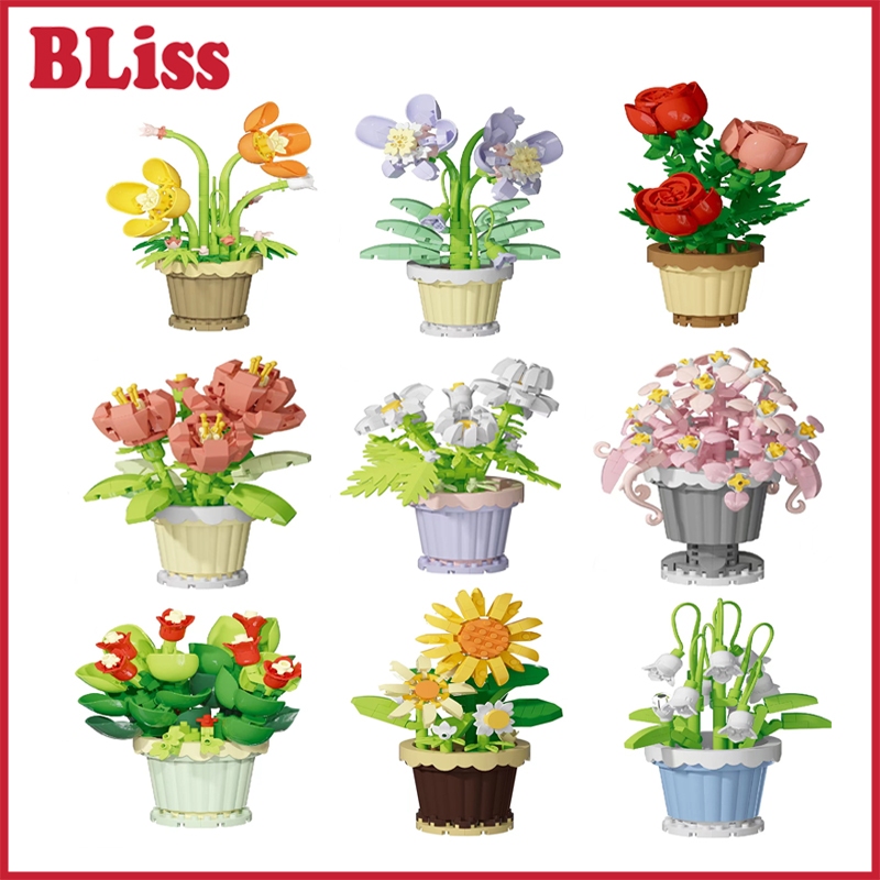 Jual BLiss Balok Bunga Buku Pot Bunga Nano Block Rakitan Bangunan ...