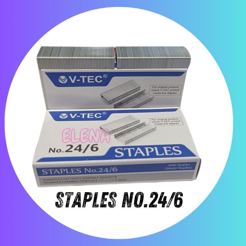 Jual staples /anak hekter no. 24/6. anak hekter no. 3/v tec | Shopee ...