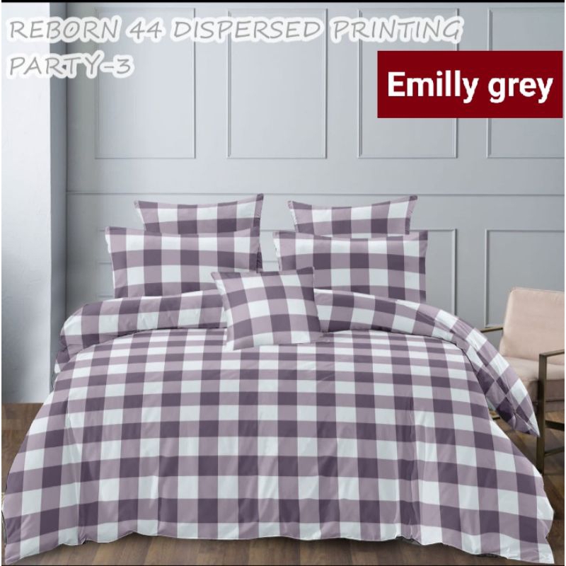 Jual Sprei SEPRAI Motif emily grey ukuran komplit | Shopee Indonesia