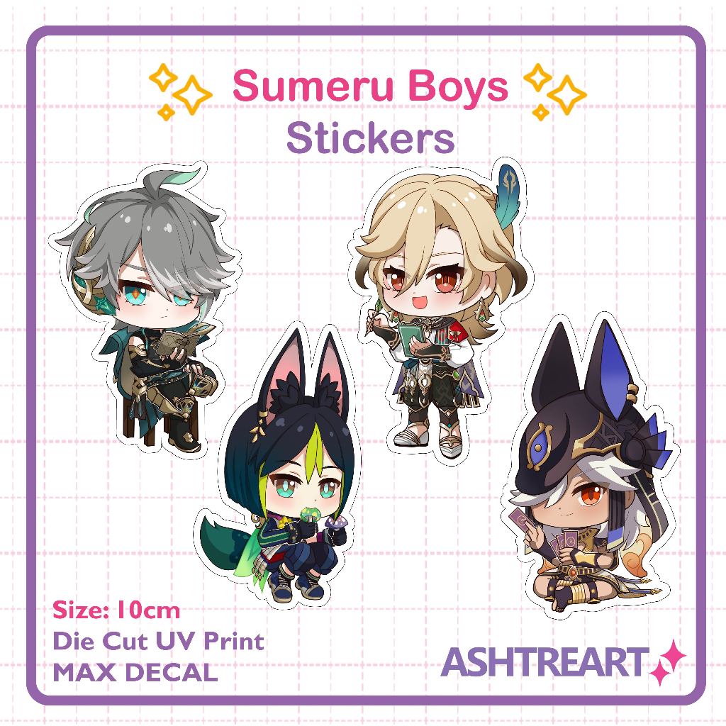 Jual [Ashtreart] Sumeru Boys Stickers | Alhaitham Kaveh Cyno Tighnari ...