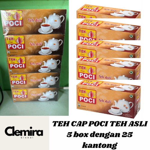Jual TEH CAP POCI TEH ASLI 5 BOX DENGAN ISI 25 KANTONG PER BOX | Shopee ...