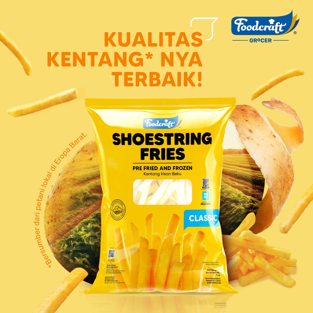 Jual Foodcraft Kentang Goreng Frozen French Fries Shoestring Kentang Goreng Beku Crunchy Regular ...