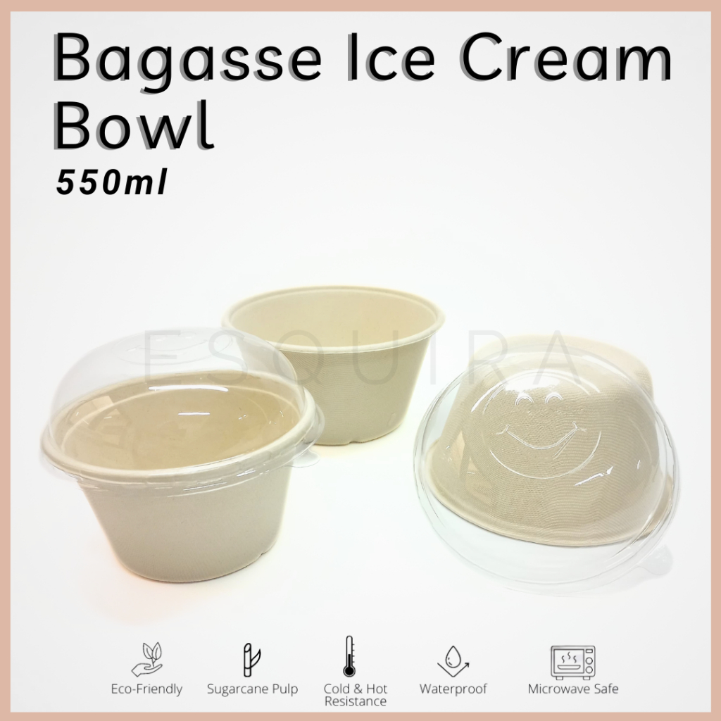 Jual Bagasse Ice Cream Bowl 10 pcs / Mangkok Take Away | Shopee Indonesia