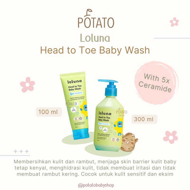 Jual Loluna Head To Toe Baby Wash 100ml & 300 ml - 2-in 1 Sabun sampo ...
