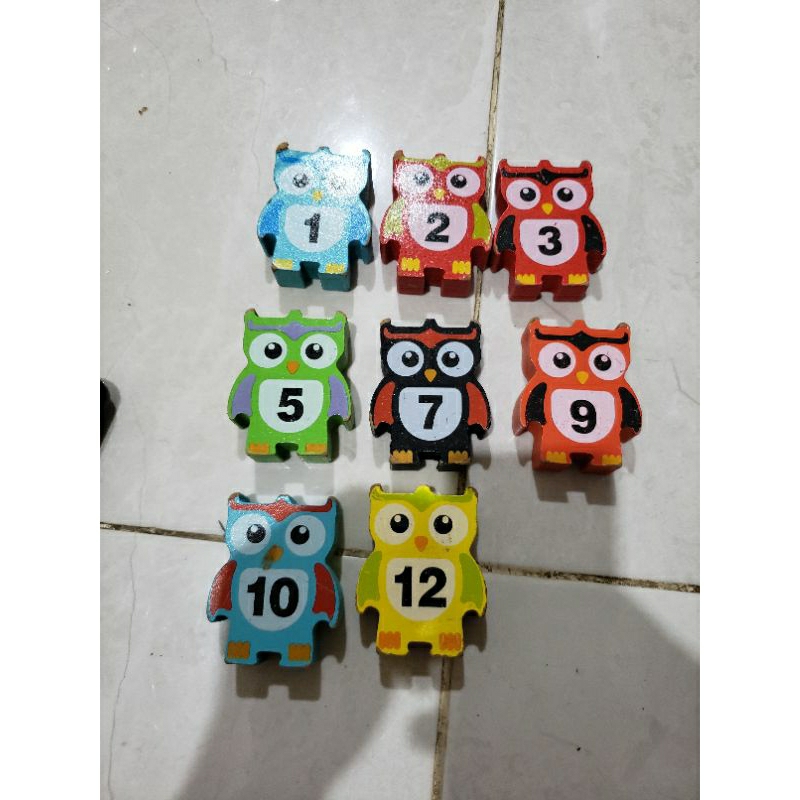 Jual discovery toys stacking owls wood balancing acrobat set kid ...