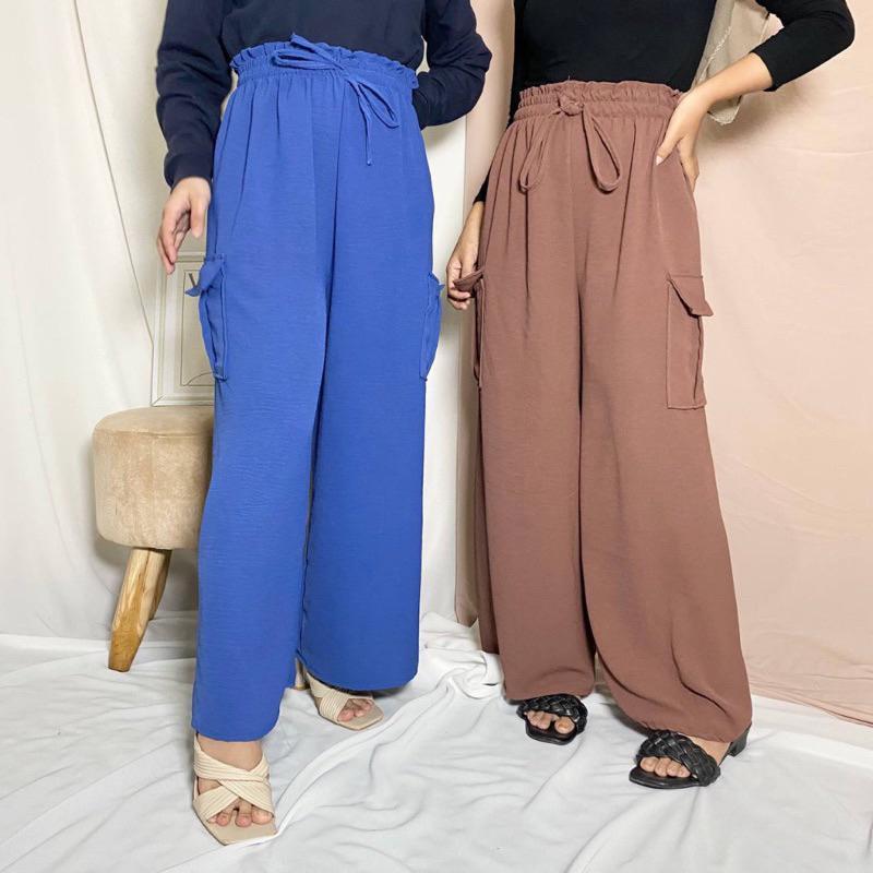 Jual Kulot Crinkle Cargo Bawahan | Shopee Indonesia