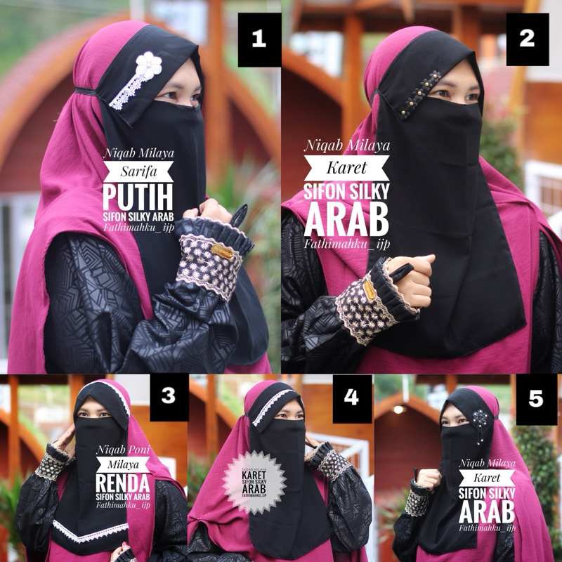 Jual Cadar Niqab Milaya Termurah Couple Ibu dan Anak/Niqob Poni Siffon Anak dan Ibu Terlengkap ...