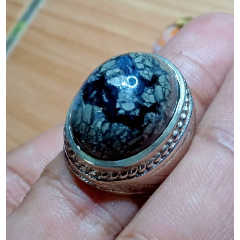 Jual cincin batu akik badar perak/perak beku | Shopee Indonesia