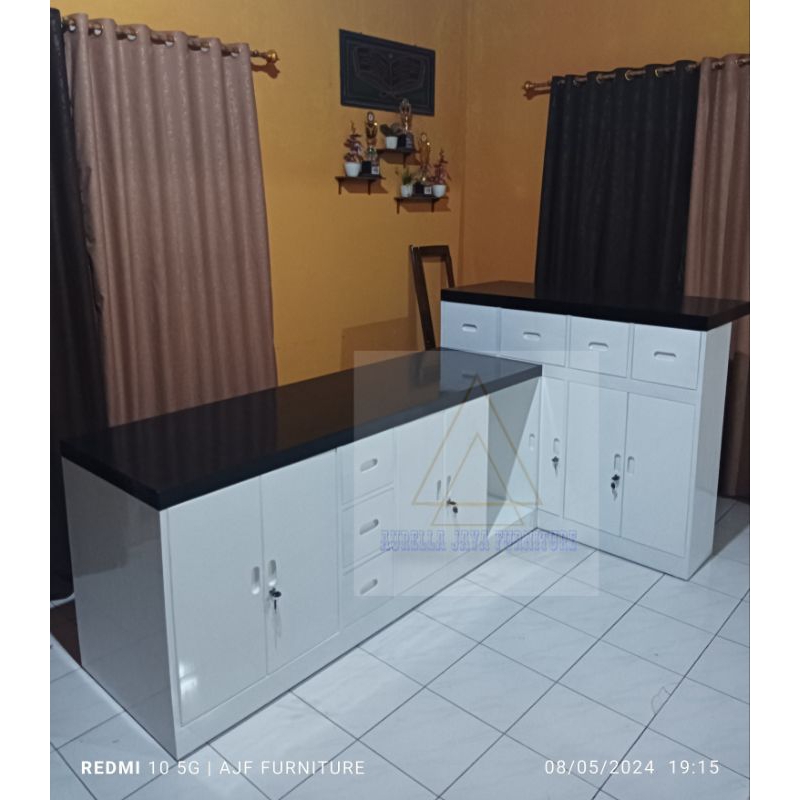 Jual meja kitchen set murah /meja dapur minimalis putih / meja bar ...
