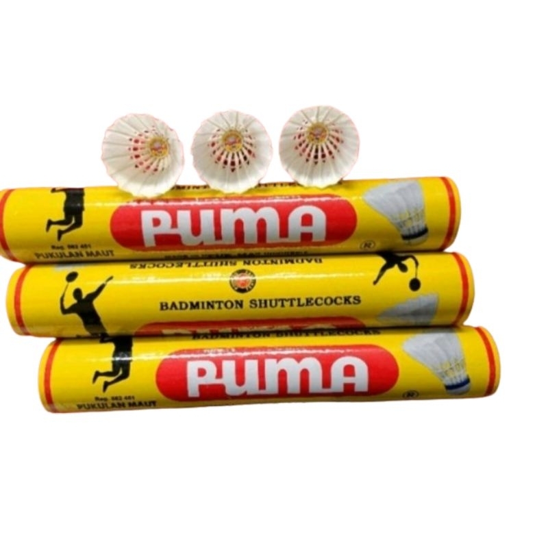 Jual Shuttlecock Puma original/Kok Badminton Bulu tangkis Puma kuning ...