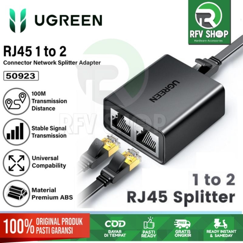 Jual UGREEN Network Adapter RJ45 Splitter Barel 1 to 2 LAN 50923 ...
