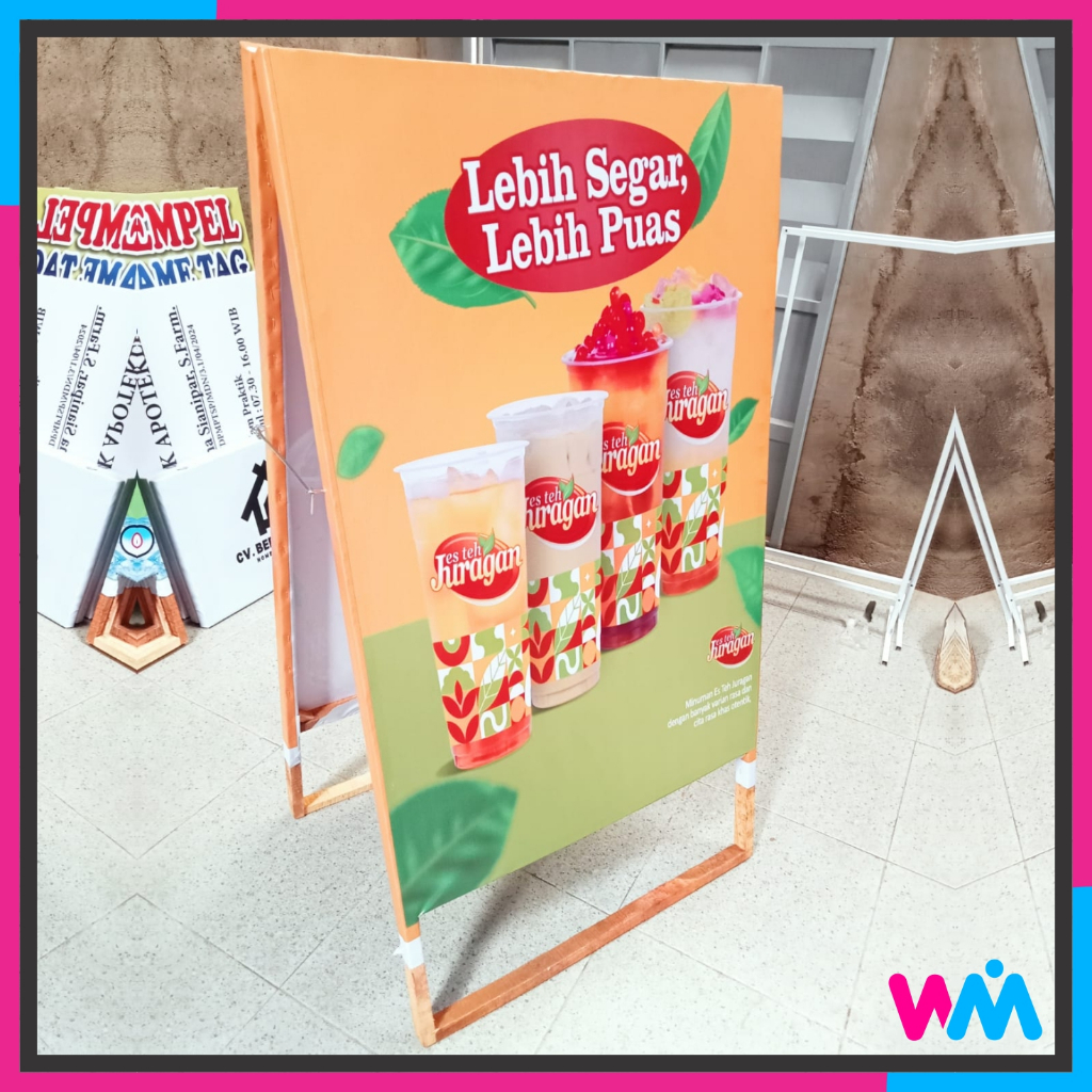 Jual Es Teh Juragan Stand Banner Segitiga Kayu Lipat 50 x 100 cm ...