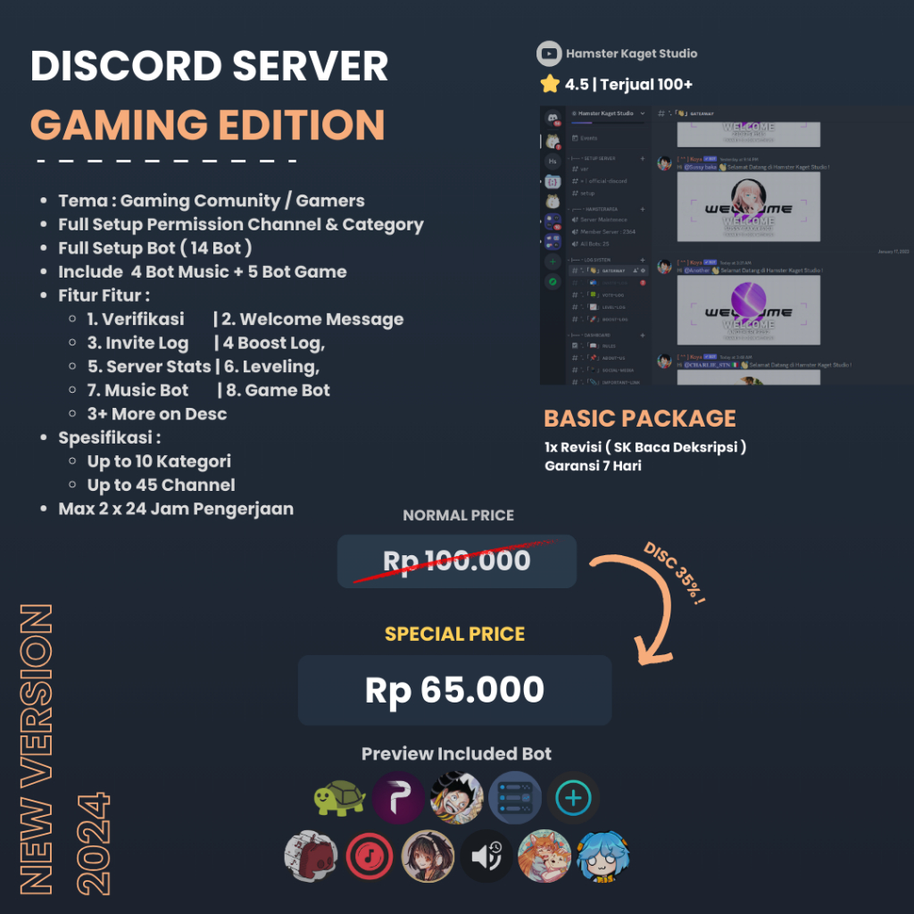 Jual DISCORD SERVER GAMING EDITION | FULL SETUP BOT | SERVER DISCORD FULL SETUP - HK Studio ...