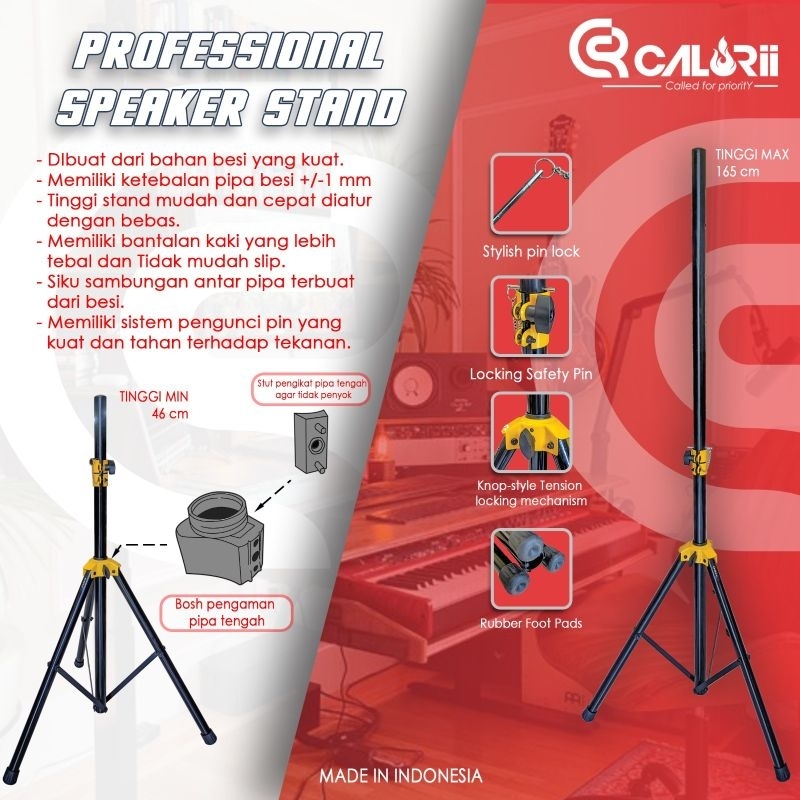 Jual STAND SPEAKER TRIPOD FULL BESI ORIGINAL / SPEAKER STAND / CAGAK ...