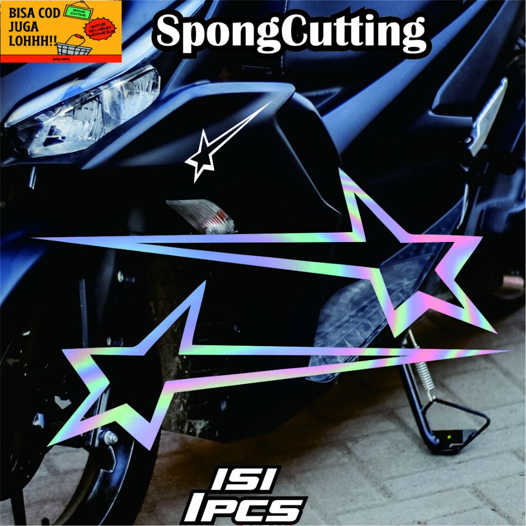 Jual Sticker Bintang Star Racing Keren Motor Cutting Hologram Decals ...