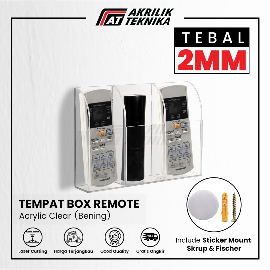Jual Tempat Box Remote AC TV Akrilik - 1/2/3 Slot | Shopee Indonesia