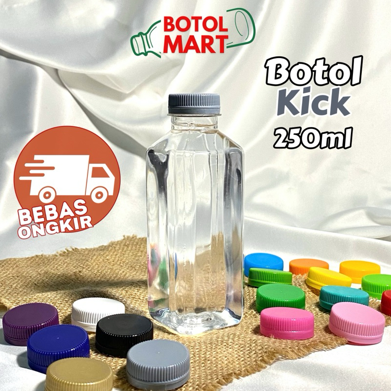 Jual BOTOLmart - BOTOL KICK KOTAK 250ML (100 PCS) - KIRIM MAX H+1 ...