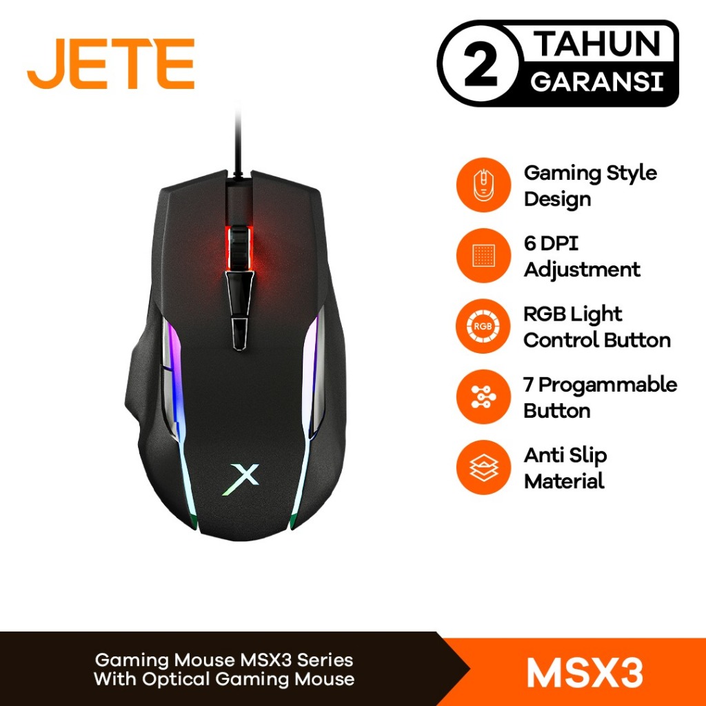 Jual JETEX MSX3 Mouse Gaming RGB 7 Programmable Button - Garansi 2 ...
