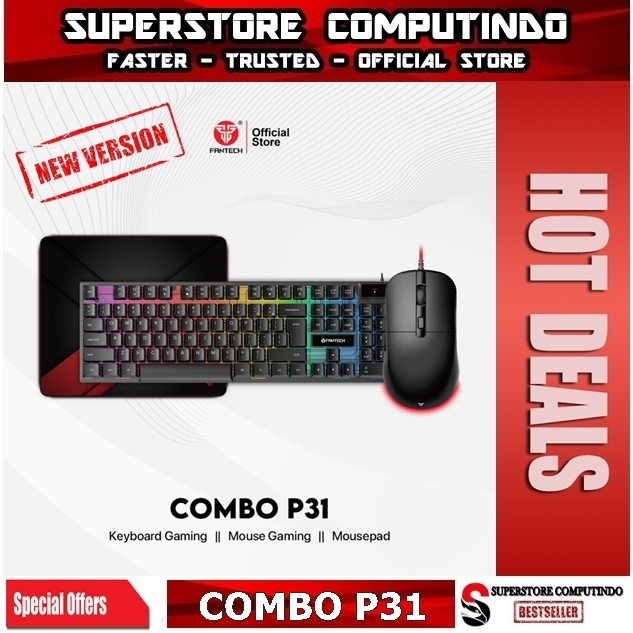 Jual Fantech P31 Gaming Keyboard Mouse Mousepad 3 in 1 Combo | Shopee ...