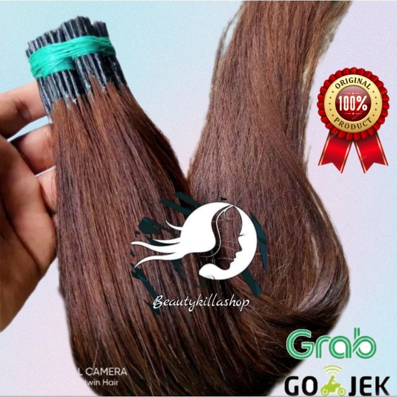Jual Rambut sambungan warna coklat 100(helai)panjang 60-65cm,Rambut 100 ...