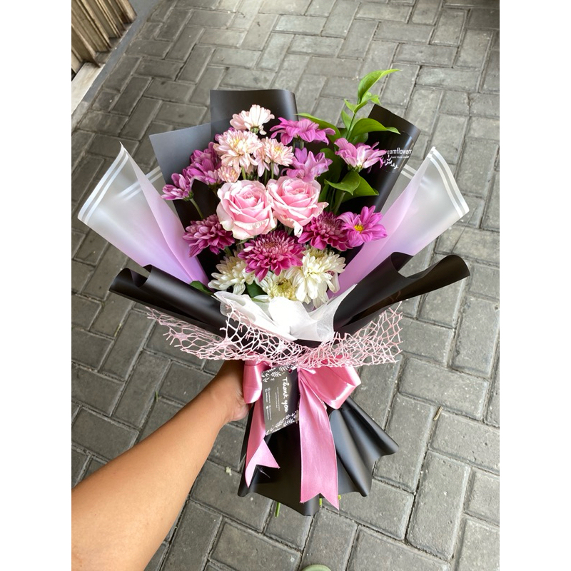 Jual buket bunga asli crisan / buket bunga segar ukuran 45cm khusus ...