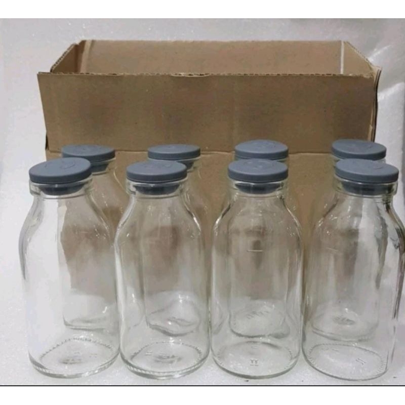 Jual BOTOL KACA 100ML 8PCS FREE PACKING KARDUS | Shopee Indonesia