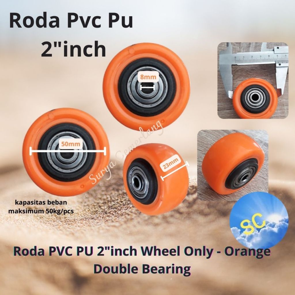 Jual Roda Pvc/Pu 2 inch - Bearing Wheel Only - 2 inch Roda saja ...