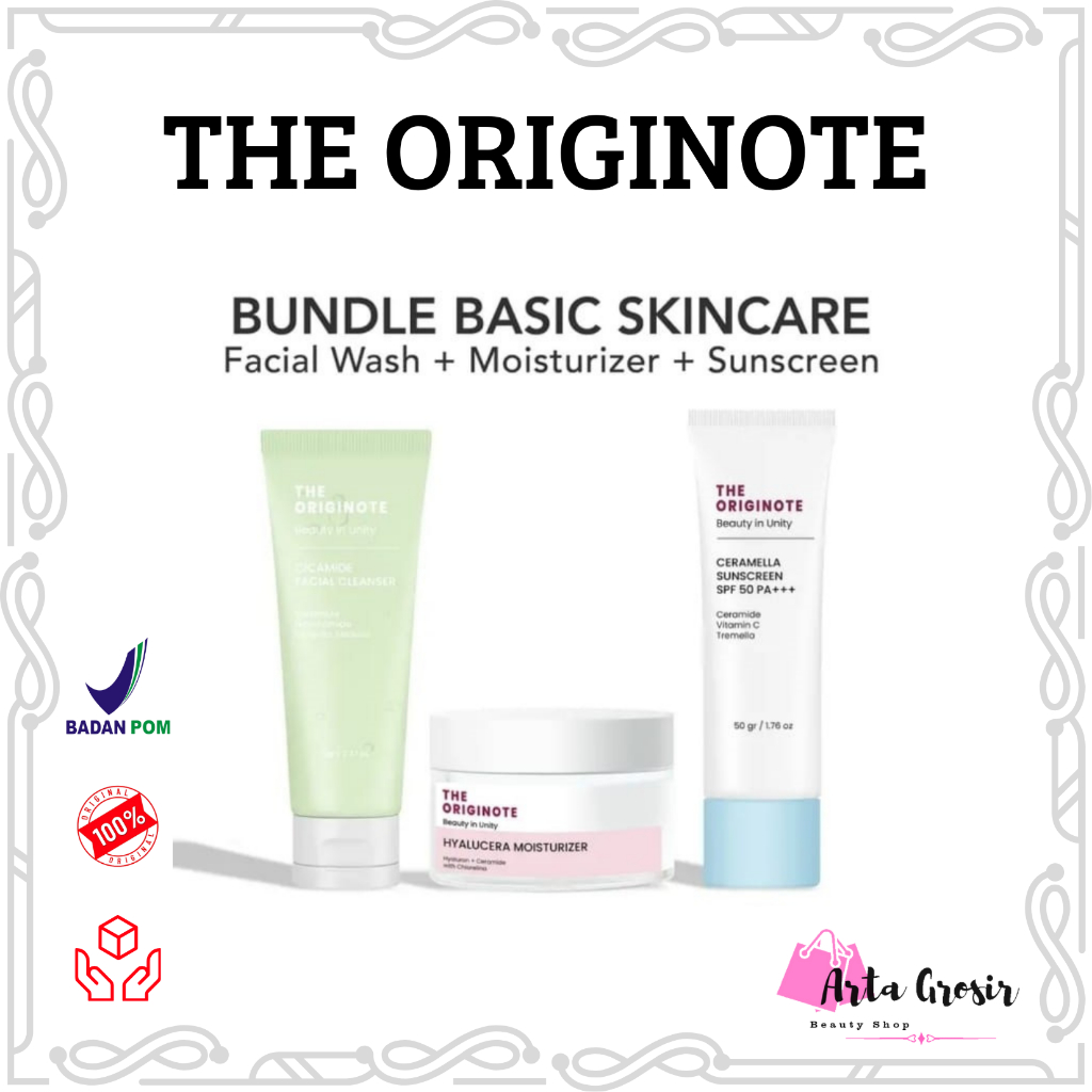 Jual The Originote Bundle Basic Skincare - Facial Wash + Moisturizer + Sunscreen | Shopee Indonesia