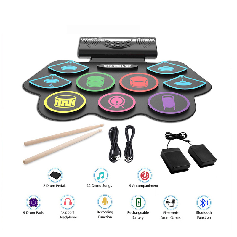 Jual Rixton Drum Elektronik Portabel Digital USB 7 Bantalan Roll up ...