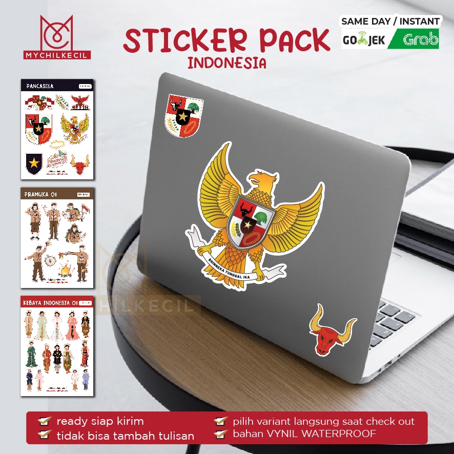 Jual Stiker Pack Lucu Tema Indonesia / Garuda / Pancasila / Kebaya ...