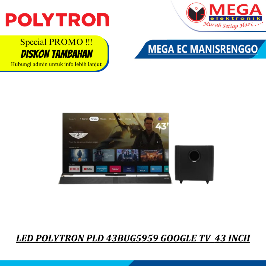 Jual LED POLYTRON PLD 43BUG5959 GOOGLE TV 43 INCH | Shopee Indonesia