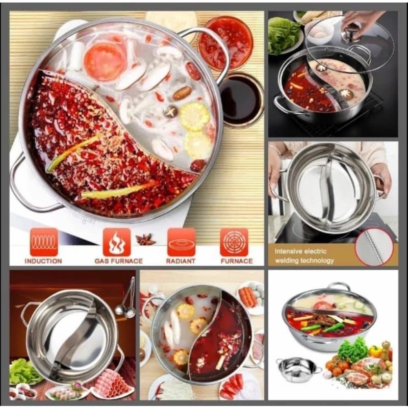 Jual Panci shabu 28cm panci 2 sekat multifungsi | Shopee Indonesia