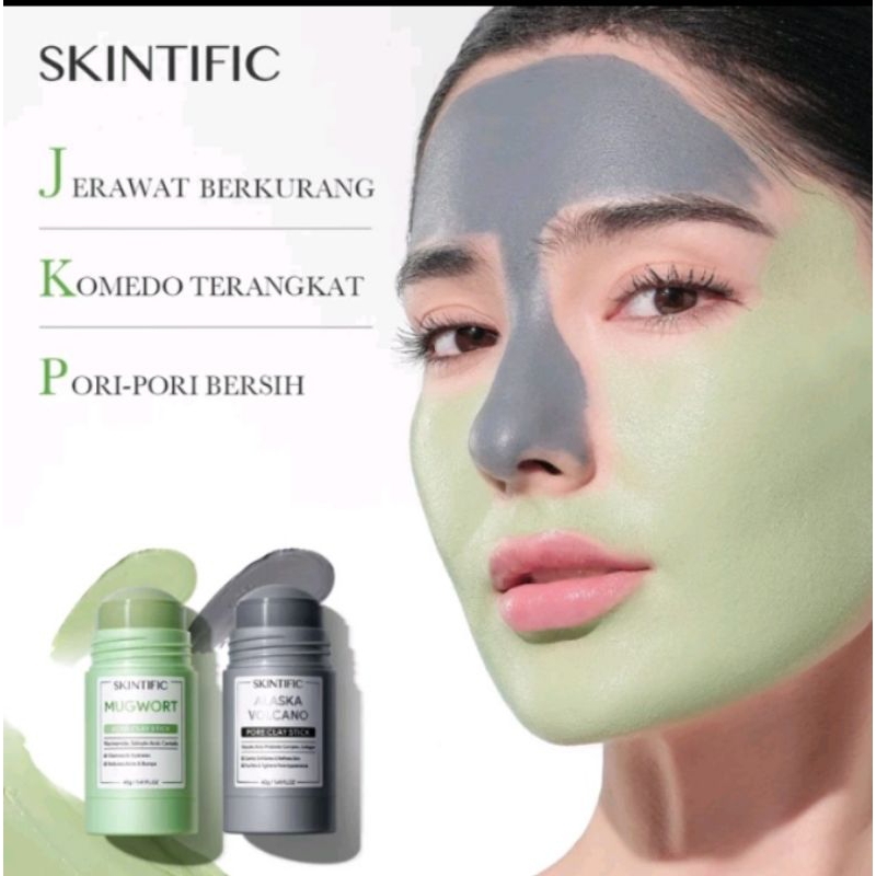 Jual Skintific Alaska Volcano Pore Clay Stick / Mugwort Acne Clay Stick ...