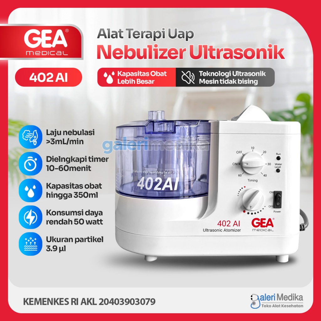 Jual Nebulizer Ultrasonik GEA 402 AI / 402AI / 402-AI Alat Terapi Uap ...
