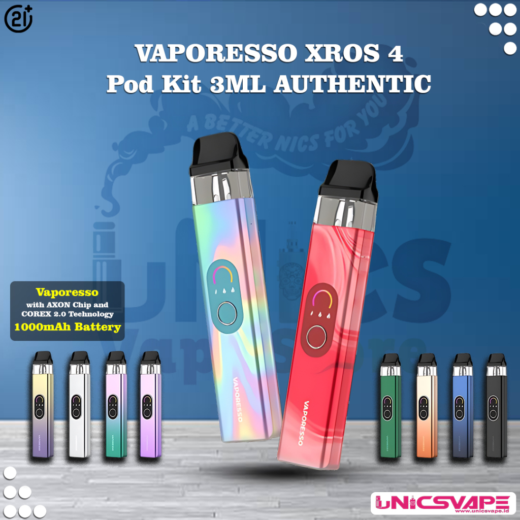 Jual VAPORESSO XROS 4 Pod Kit 3ML 1000mAh with AXON Chip and COREX 2.0 ...