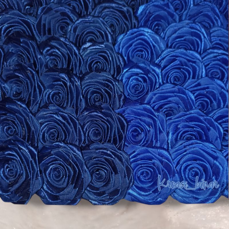 Jual Aplikasi Bunga Mawar Lilit/Lipat Terbuat dari Pita Satin 1 inch ...