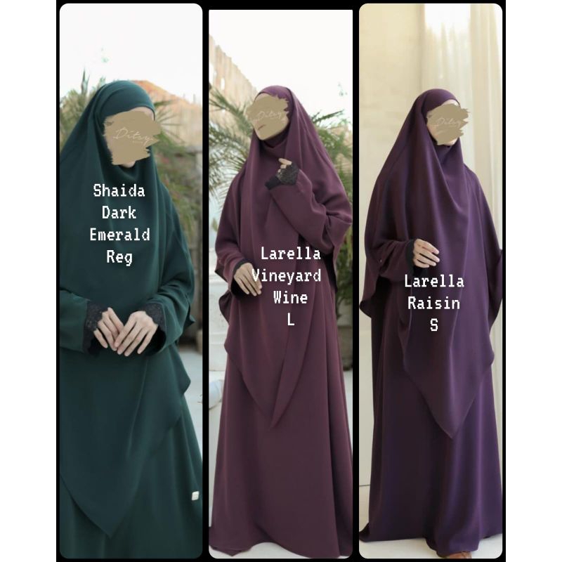 Jual Ditsy Moslem //Larella raisin , larella vineyard wine, shaida dark ...