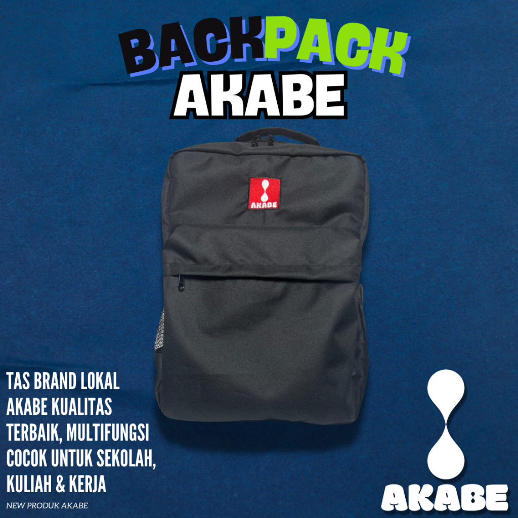 Jual Backpack Akabe Kualitas terbaik Logo Bordir | Shopee Indonesia