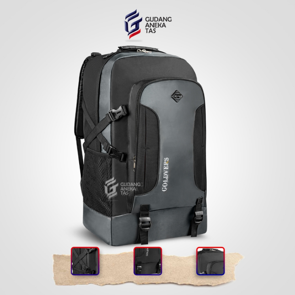 Jual GOLDVERS Ransel Carrier Pria Jumbo Backpack Parasut LC 60 L ...